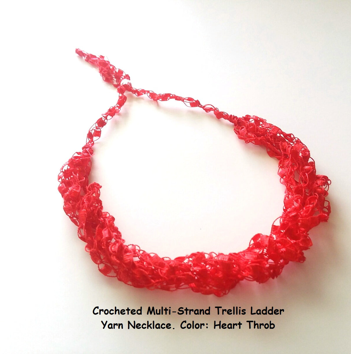 Trellis Yarn Necklace crocheted and adjustable – YarnNecklaces
